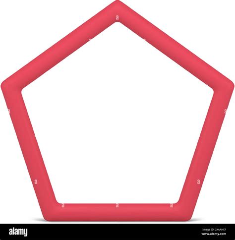 Pentagonal Frame Decorative Border Geometric Shape 3d Design Element Realistic Vector