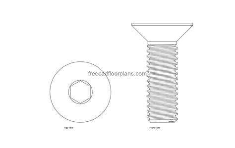Countersunk Screw Free Cad Drawings