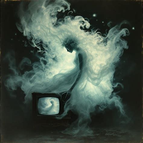Poltergeist Ethereal Woman Emerges From Tv In Vintage Aes