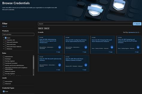 Browse Credentials Only Showing A Small Subset Of Exams Microsoft