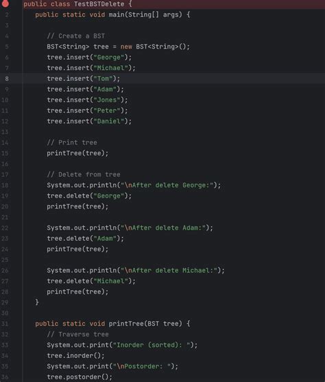 solved blic class testbstdelete { public static void