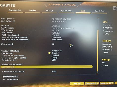 How To Set Bios Password On Gigabyte Ultra Durable If I Set The User