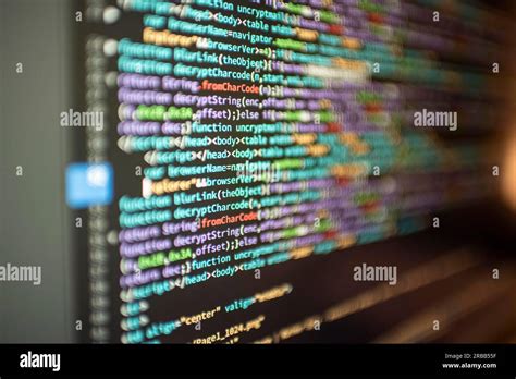 Computer Html Code On Screen Stock Photo Alamy