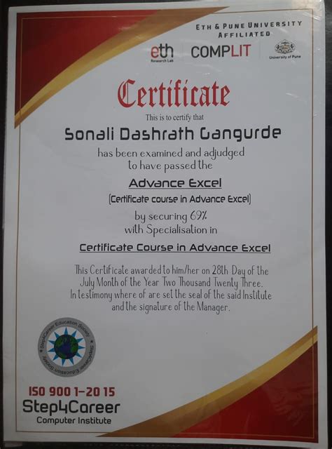 Advancedexcel Certification Dataanalysis Productivity Professionaldevelopment Milestone