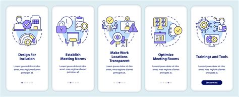Creating Hybrid Environment Onboarding Mobile App Screen Workplace Walkthrough 5 Steps Editable