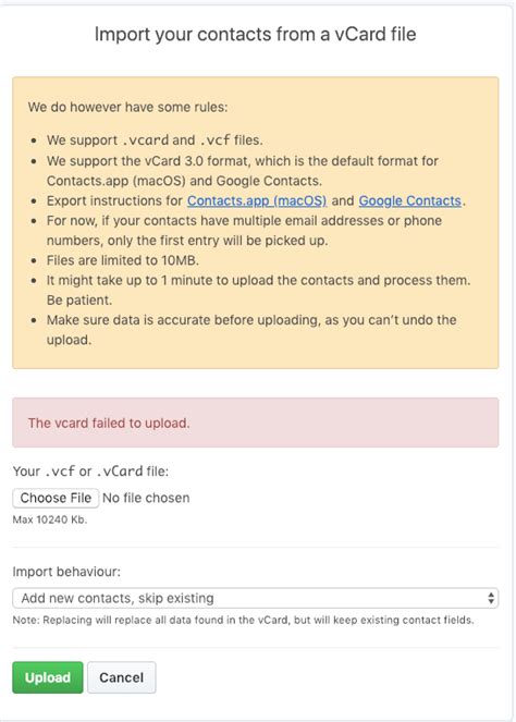 the vcard failed to upload · issue 2354 · monicahq monica · github