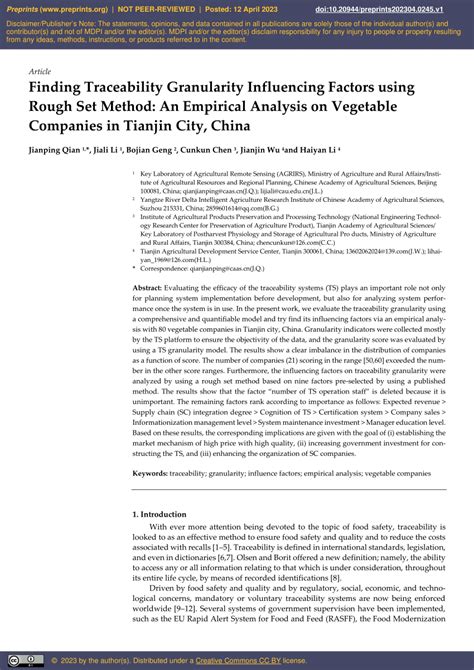 Pdf Finding Traceability Granularity Influencing Factors Using Rough