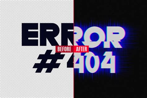 glitch text effect design template place