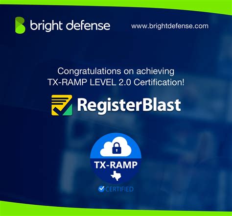 RegisterBlast Achieves TX RAMP Certification With Support From Bright Defense