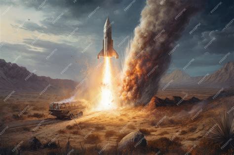 Premium Ai Image Space Wallpaper Rocket Launch Explosion With Fire Exploding Illustration Ai