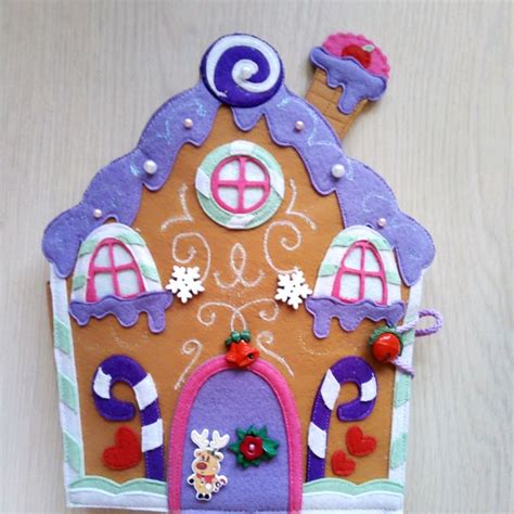 Пряничный домик из фетра Новогодний подарок ребенку Развивающая книга в интернет магазине