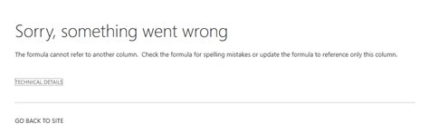 Solution Column Validation Error Sorry Something Went Wrong The
