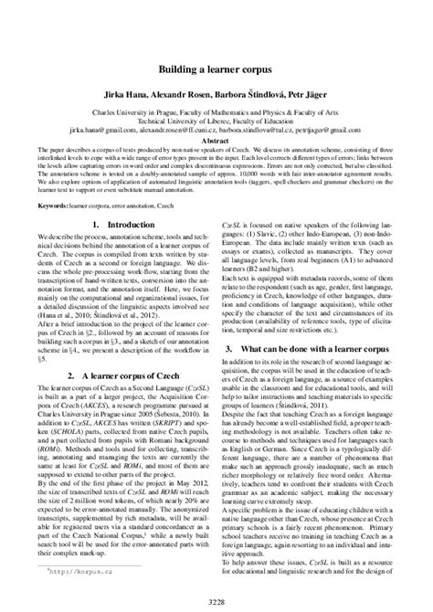 Pdf Building A Learner Corpus