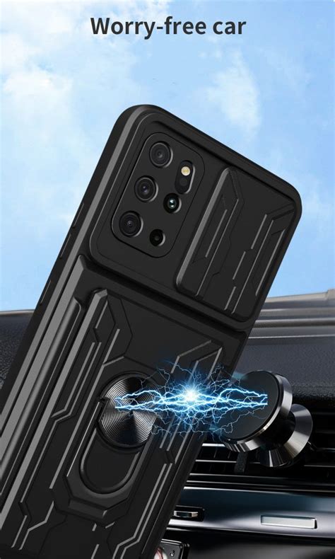 Samsung Galaxy S Plus Case Kickstand Case With Slide Camera Cover Card Holder Slot Built