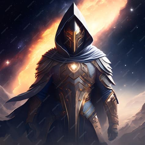 Premium Ai Image Asassin Warrior Character With Galaxy Background For