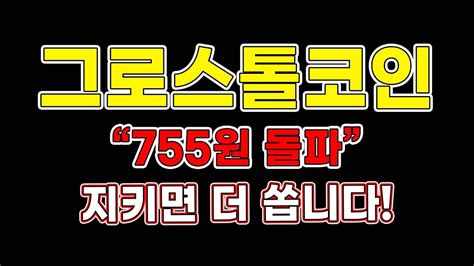 그로스톨코인 그로스톨코인전망 755원 돌파” 지키면 더 쏩니다 Youtube