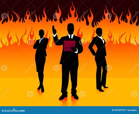 Business Team On Fire Background Stock Illustration Illustration Of