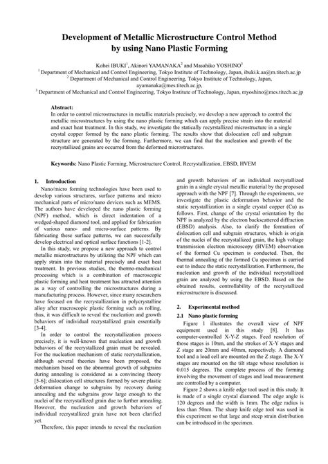 Pdf Development Of Metallic Microstructure Control Method By Using