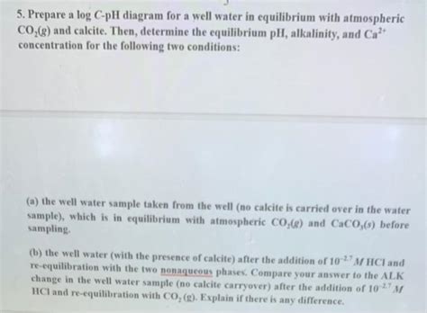 5. Prepare a log C-pH diagram for a well water in | Chegg.com