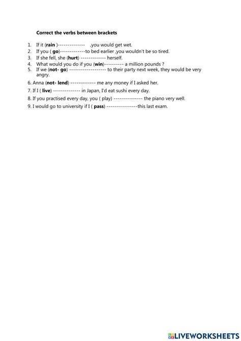 Second Conditional 10th Grade Online Exercise For Live Worksheets