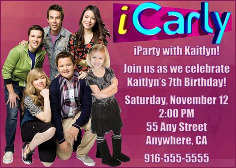 The Design Studio Big Time Rush ICarly Victorious Justin Beiber Monster High Invitations
