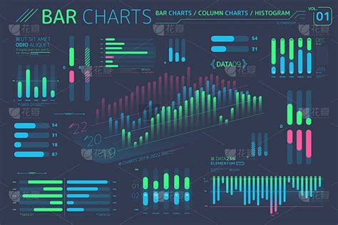 条形图，柱状图和直方图信息图元素素材 花瓣网