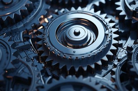 Premium Ai Image Abstract Representation Of Gears Cogs And Hands Generative Ai