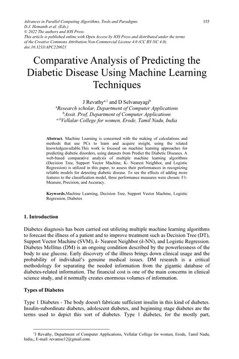 Pdf Comparative Analysis Of Predicting The Diabetic Disease Using