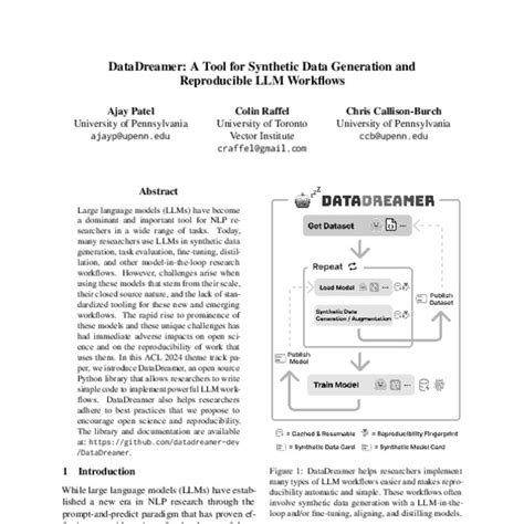 datadreamer a tool for synthetic data generation and reproducible llm