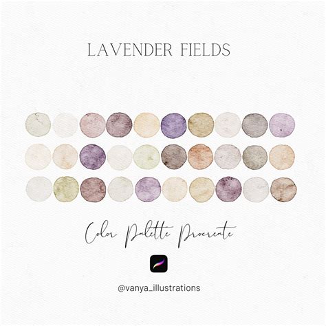 Lavender Fields Procreate Color Palette Procreate Swatches Color Swatches Procreate Digital