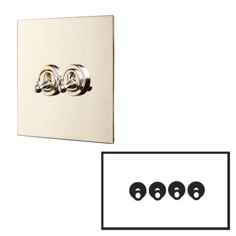 4 Gang 20a Double Pole Dolly Switch In Nickel Silver Plate And