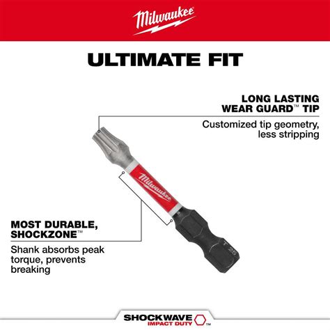 Milwaukee 10 Piece Shockwave Impact Torx Security Insert Bit Sets 48 32
