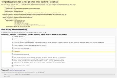 Better Error Tracking In Django