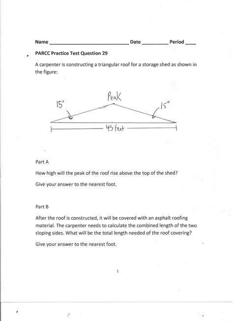 Geometry Common Core Style Parcc Practice Test Question 29 Day 172