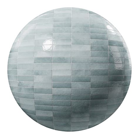 Rectangular Zellige Glossy Tile Texture Powder Blue Poliigon