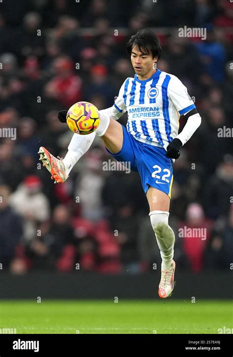 Brighton And Hove Albions Kaoru Mitoma In Action During The Premier