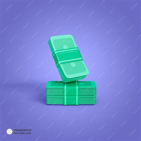 달러 지폐 아이콘 아이콘의 번들 격리 된 3d 렌더링 그림 무료 Psd 파일