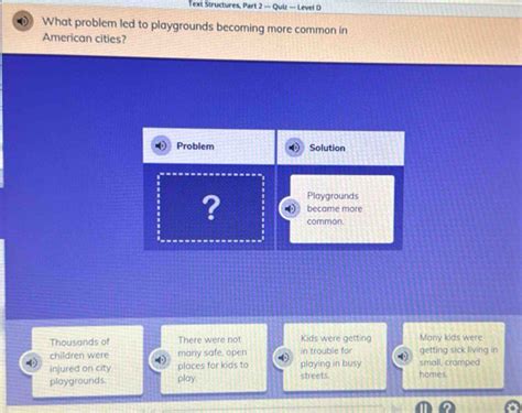 Solved Text Structures Part 2 — Quiz — Level D What Problem Led To