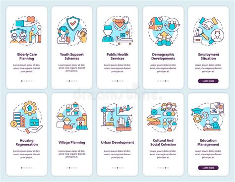Social Planning Onboarding Mobile App Screen Stock Vector
