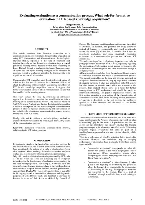 Pdf Evaluating Evaluation As A Communication Process What Role For