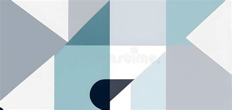Minimalist Composition Of Overlapping Geometric Shapes In Pastel Hues Stock Illustration