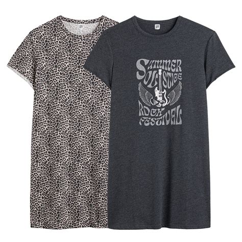 Pack Of 2 Nightshirts In Cotton Mix Printed La Redoute Collections
