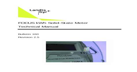 Pdf Focus Kwh Solid State Meter Technical Manual Dokumentips