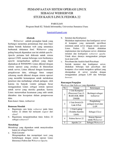 pemanfaatan sistem operasi linux sebagai webserver pdf