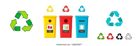 재활용 아이콘 로고 표시를 사용하여 폐기물 스톡 일러스트 2180295877 Shutterstock
