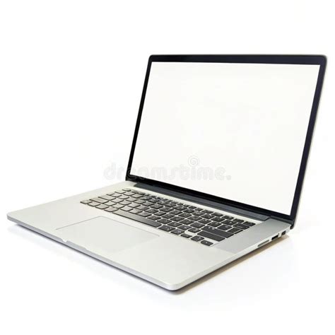 Laptop With Blank Screen Isolated On White Background Stock