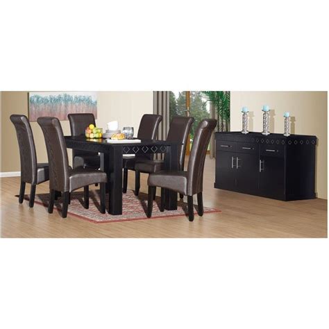Marseilles 8pce Dining Room Black Wood Bradlows Black Dining Room Furniture Dining Room
