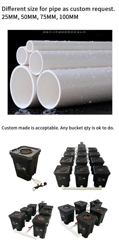 Plant Hydroponics System Rdwc Clone Bucket Drip Irrigation 4 Buckets Air Pump And Cycle Pump