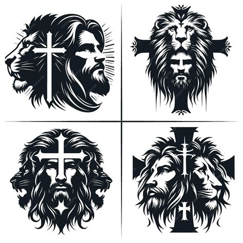Jesús León Y Cruz Fe Jesús Orando Con León Svg Jesús En La Cruz Svg