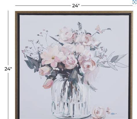 Pink Floral Bouquet Wall Art With Gold Frame Silkwood Living
